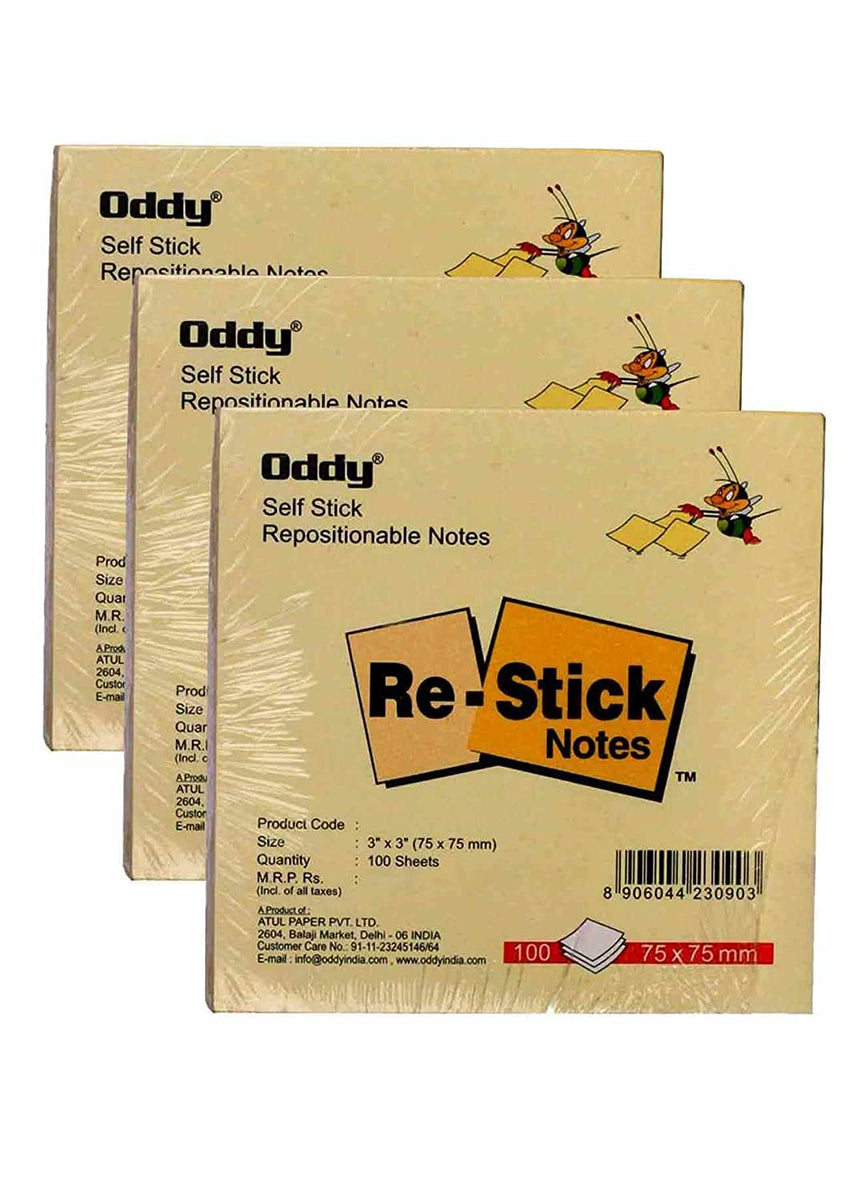 Re-stick Paper Notes 3x5 (Yellow) – buysupplies.in